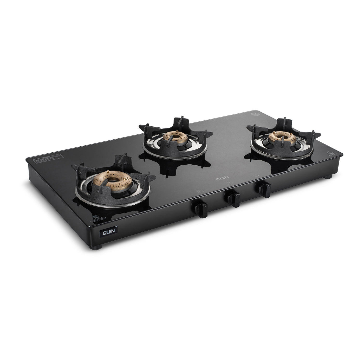 Buy 3 Burner Glass Gas Stove With Crown Pan Supports