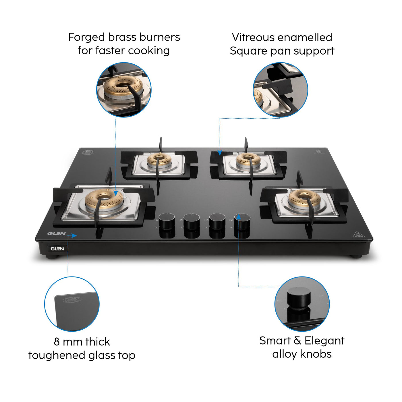 Buy Glen Glen 4-Burner Ultra Slim Glass Hob Online at Best Prices