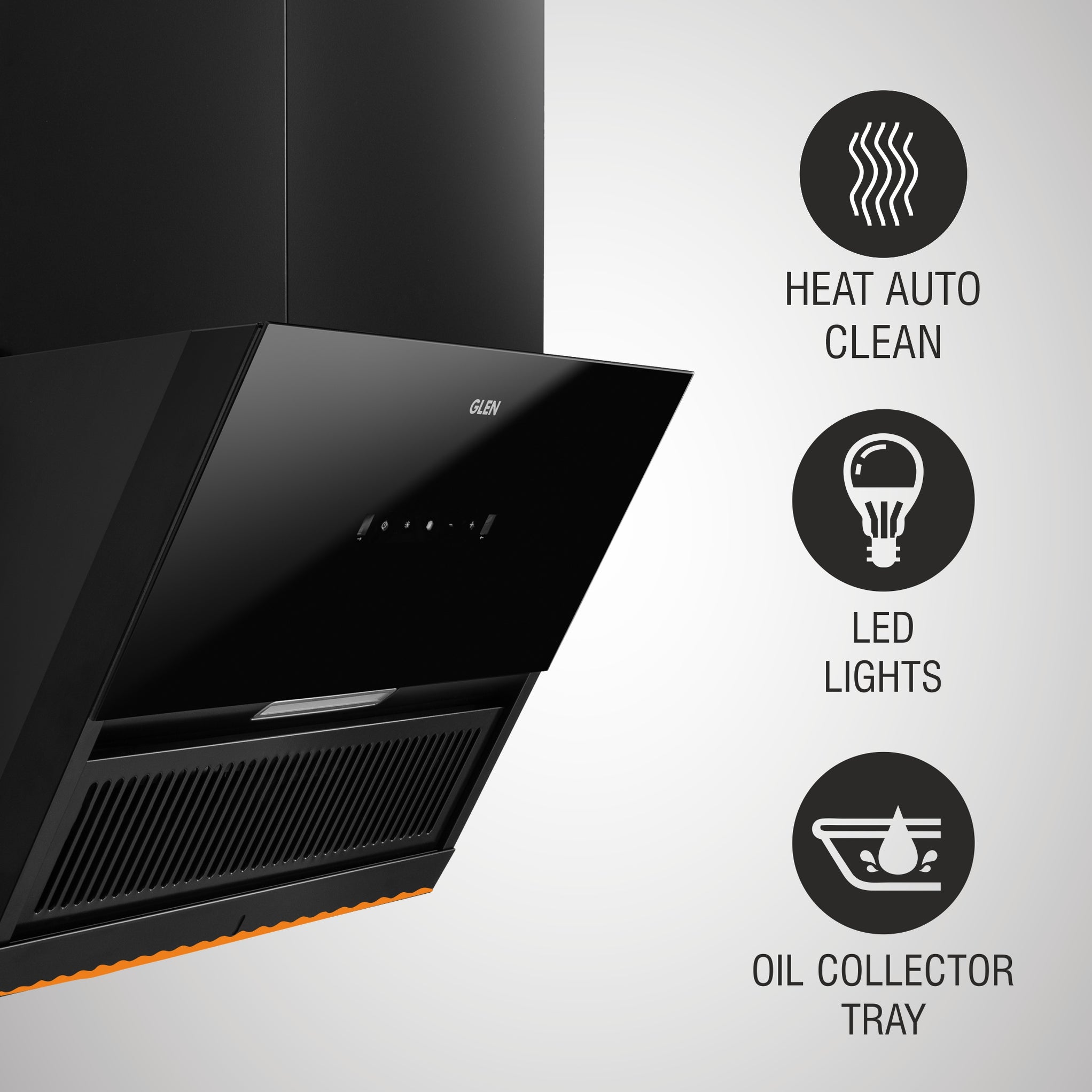 Buy Auto Clean Glass Filterless Chimney 1200 m3/h 60/90cm at Low Price