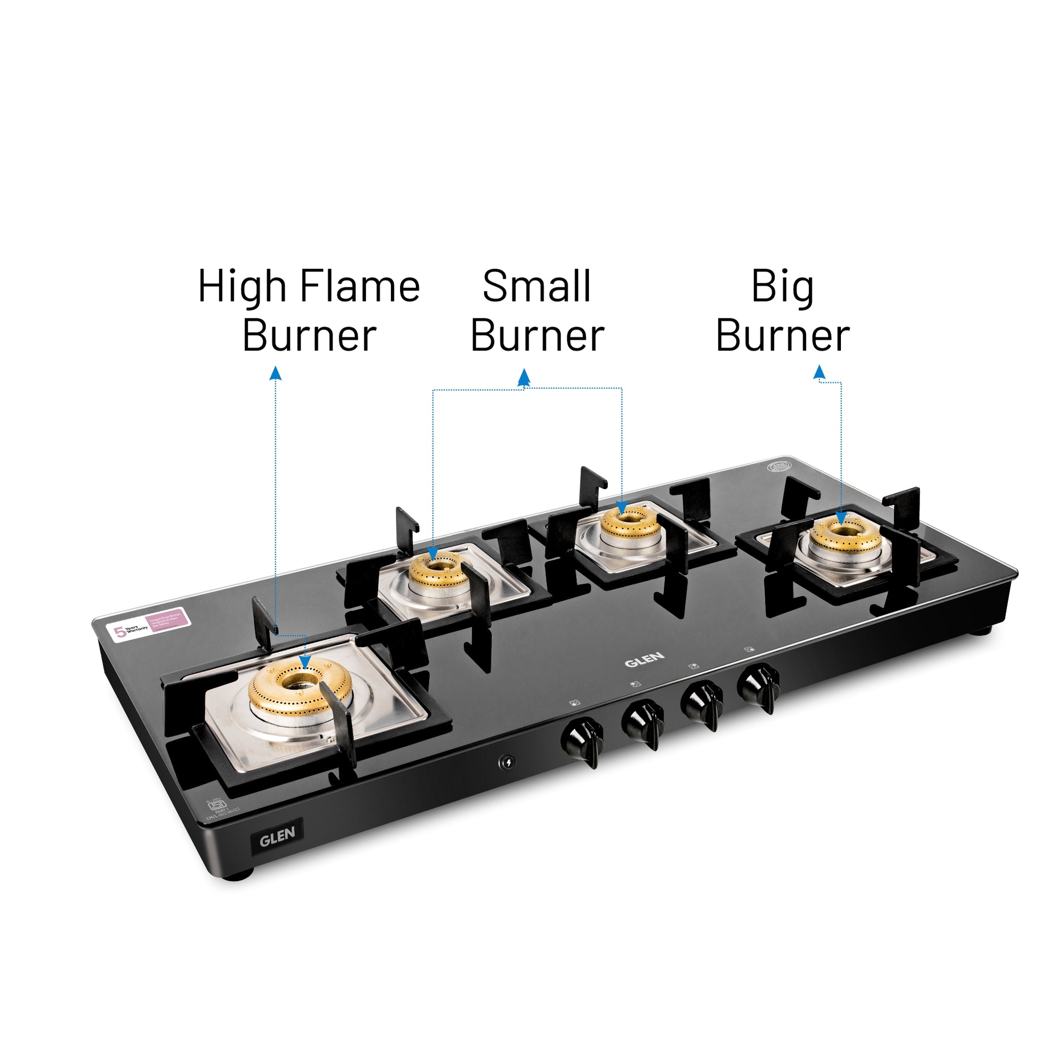 Buy Glen 4 Burner Glass Cooktop 1049 SQ GT Online in India