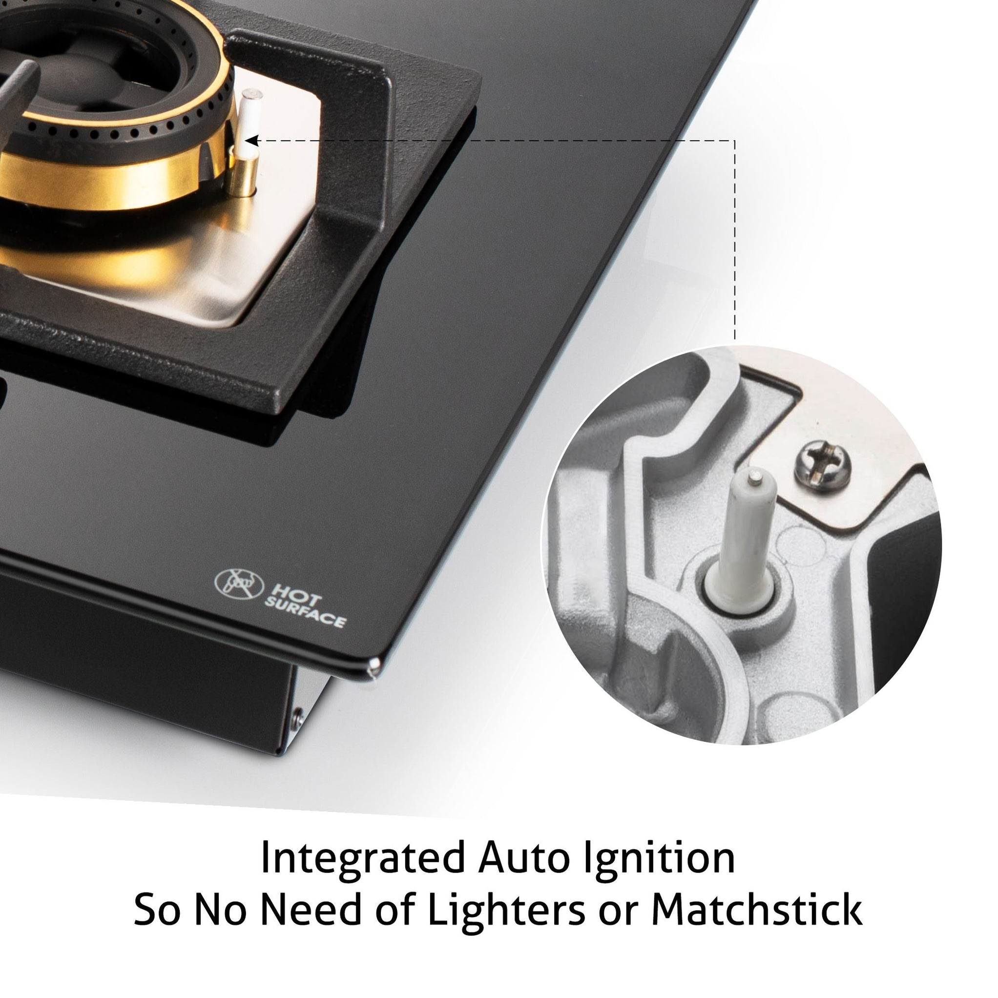 Buy 3 Burner Gas Hob Top Auto Ignition Online at Best Prices | Glen