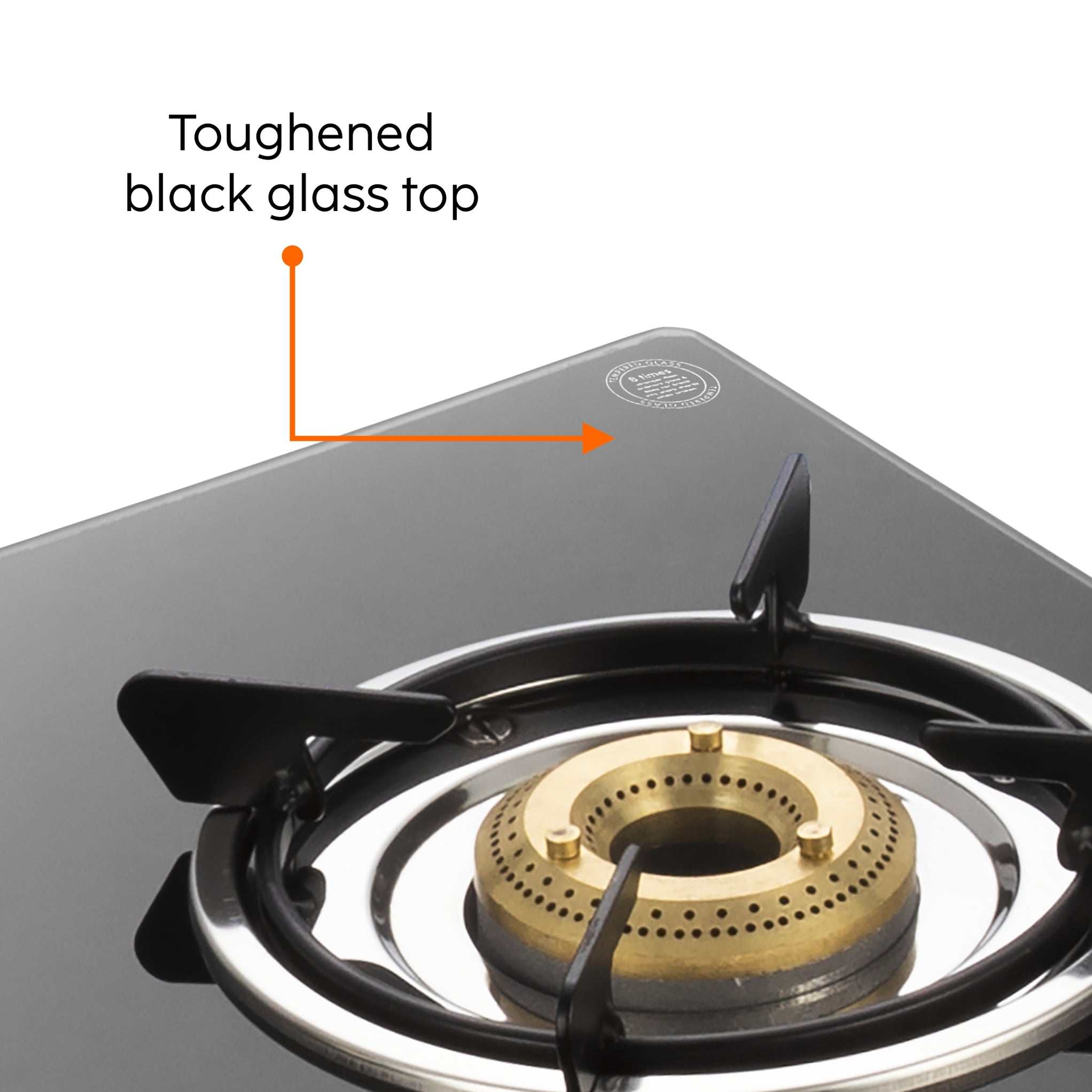 Buy 3 Burner Glass Gas Stove with Brass Burner at Best Prices