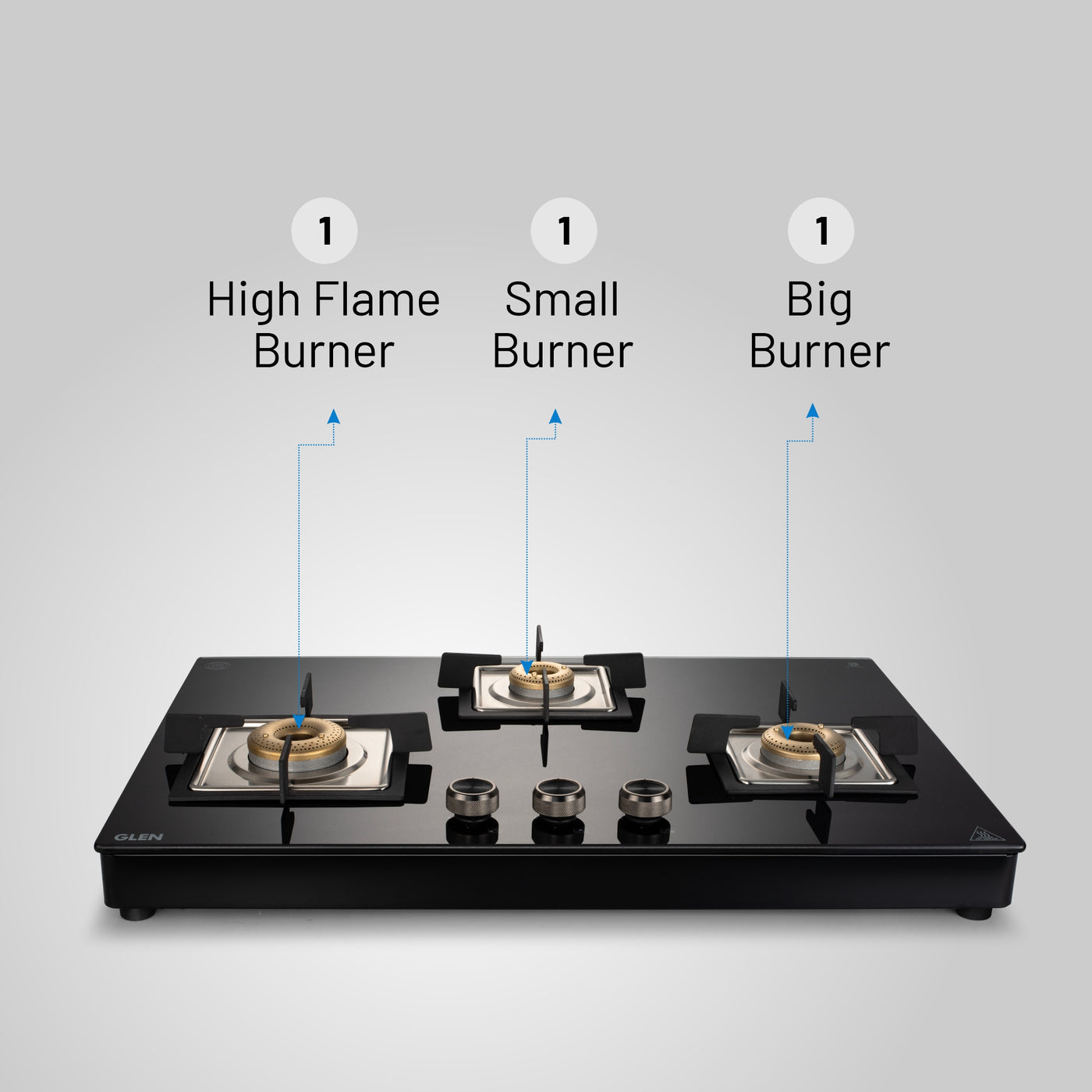 Buy 3-Burner Free Standing Hob | Auto Ignition | Glen