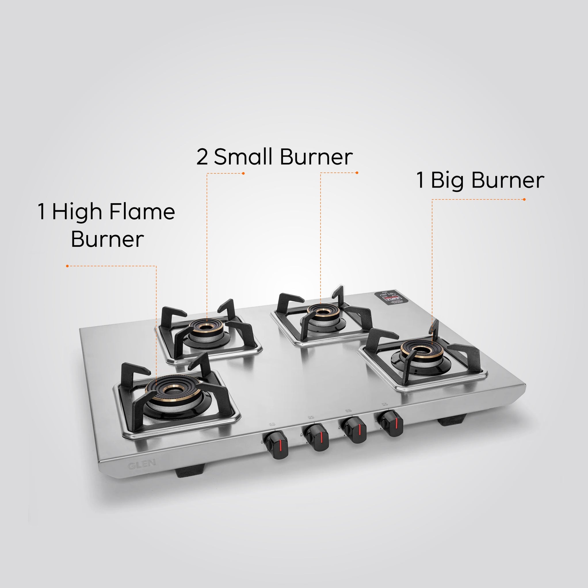 Buy Gas Stove 4 Burner Ultra Tuff Stainless Steel Online | Glen
