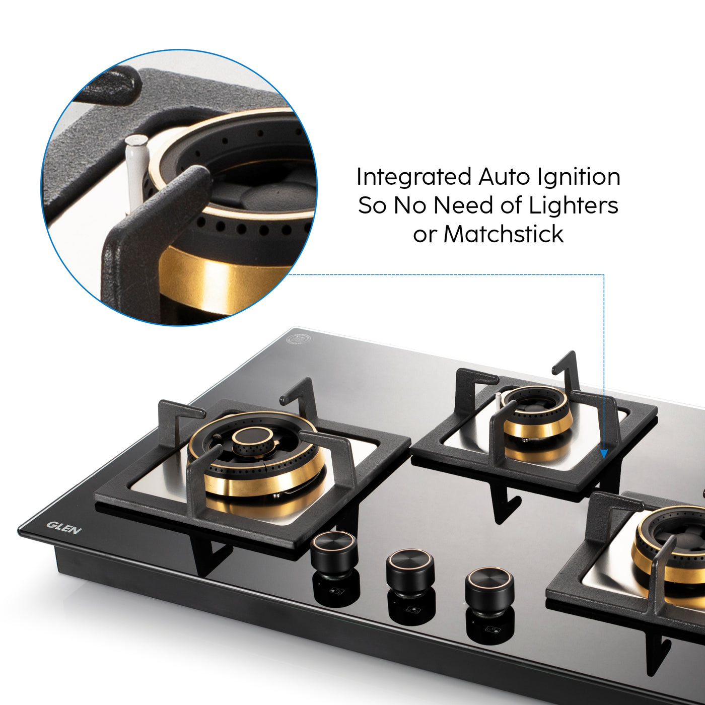Buy 3-Burner Extra Large Glass Gas Hob Top Online at Best Prices