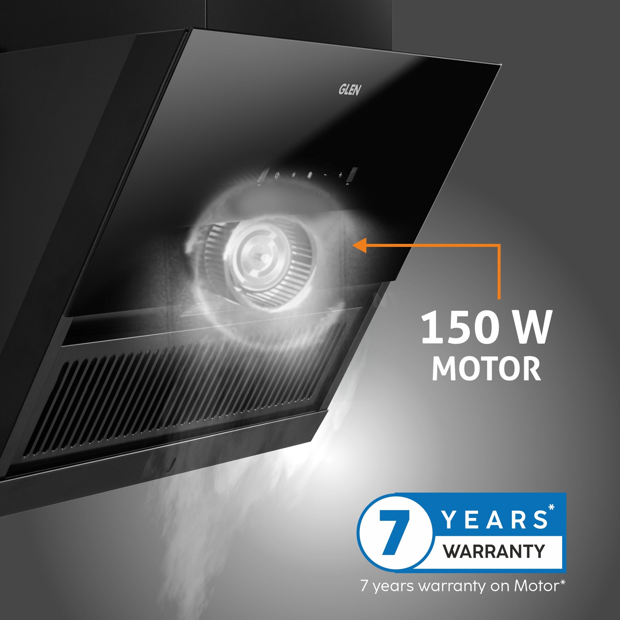 Buy Auto Clean Glass Filterless Chimney 1200 m3/h 60/90cm at Low Price