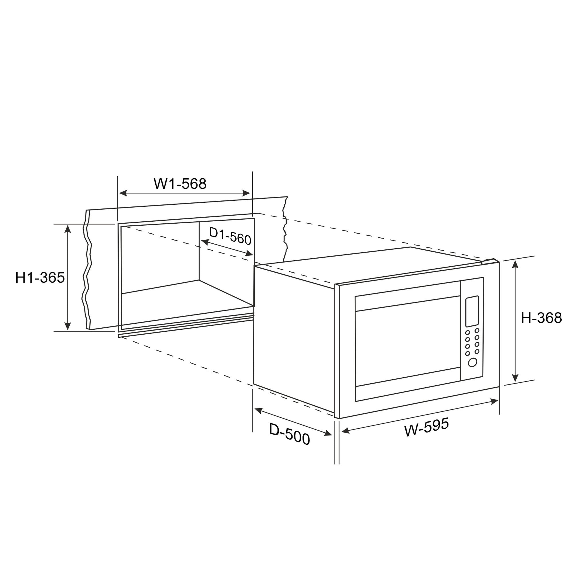 Buy 25L Built-In Microwave with Touch Control Online