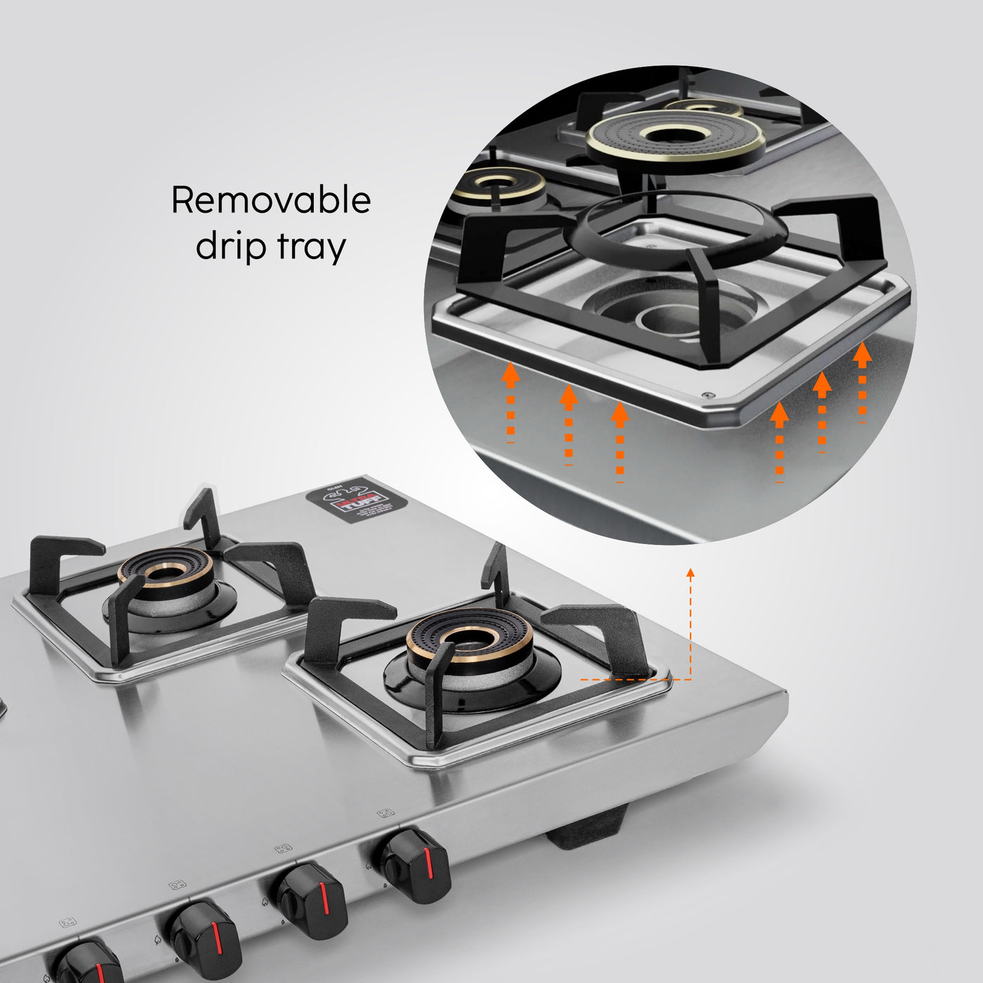Buy Gas Stove 4 Burner Ultra Tuff Stainless Steel Online | Glen