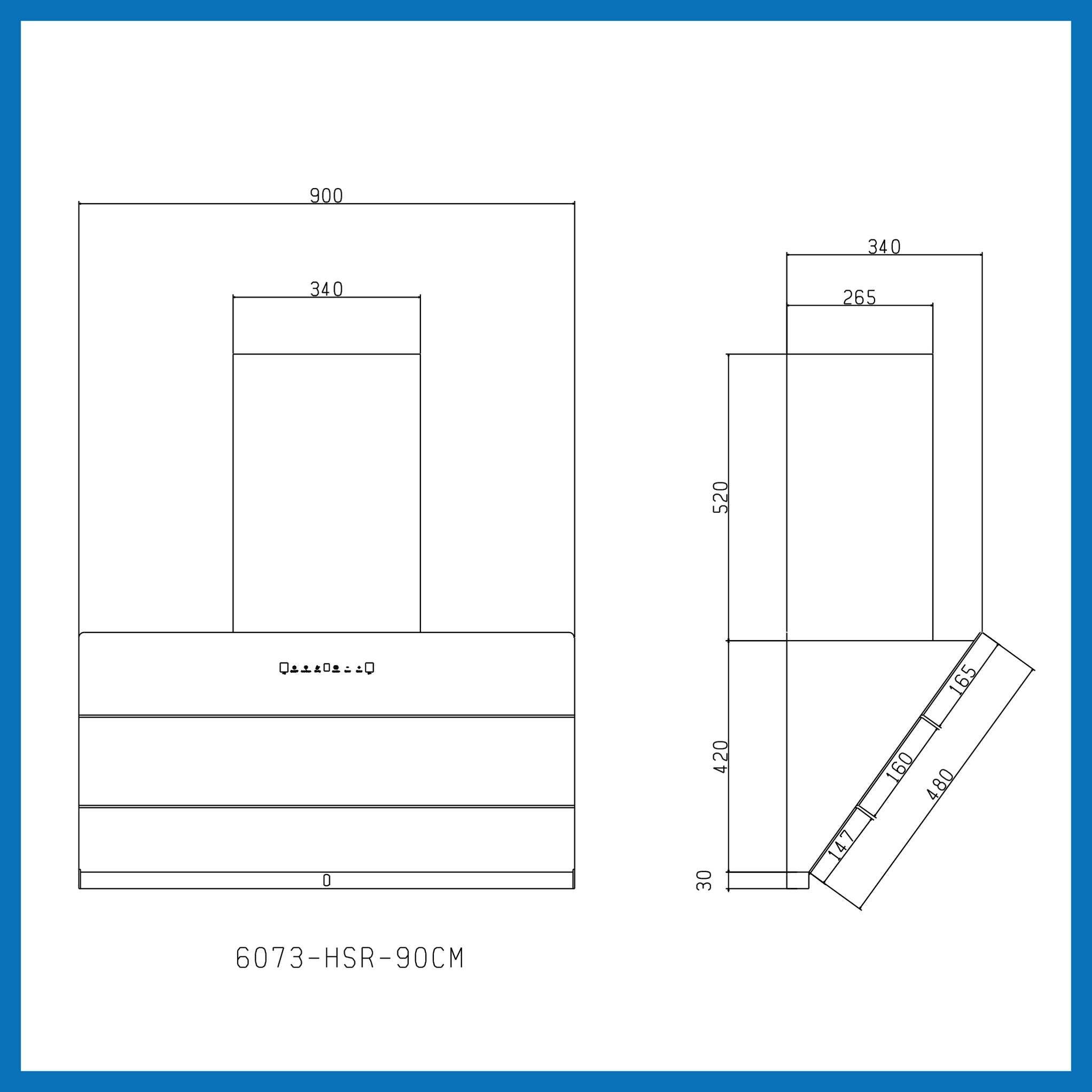 Buy Glen Heat Sensor Auto Clean Chimney 60/75/90cm Online | Glen