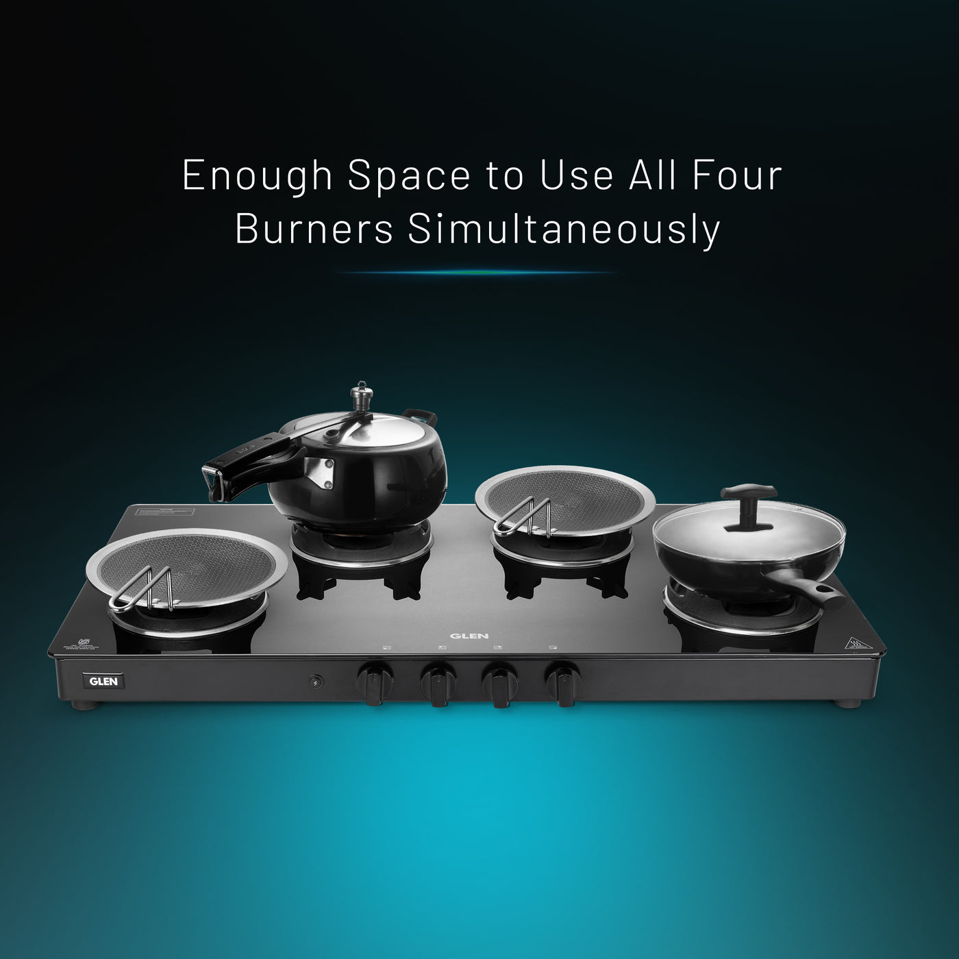 Buy Glen 4 Burner Glass Gas Stove 1044 GT CPS Online at Best Prices ...