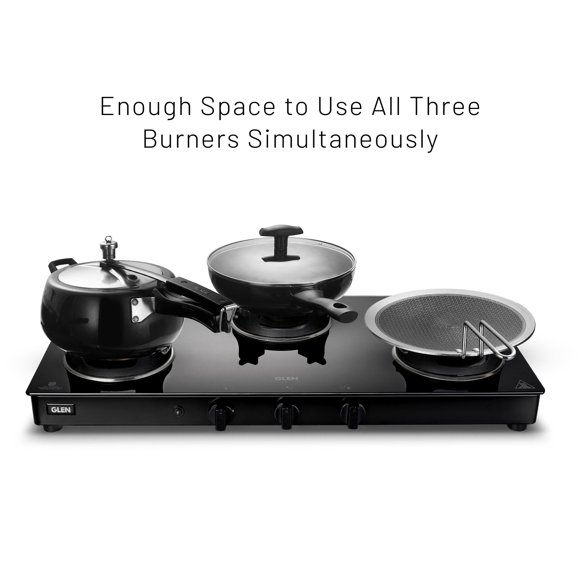 Buy Glen 3 Burner Glass Gas Stove 1038 GT CPS Online at Best Prices