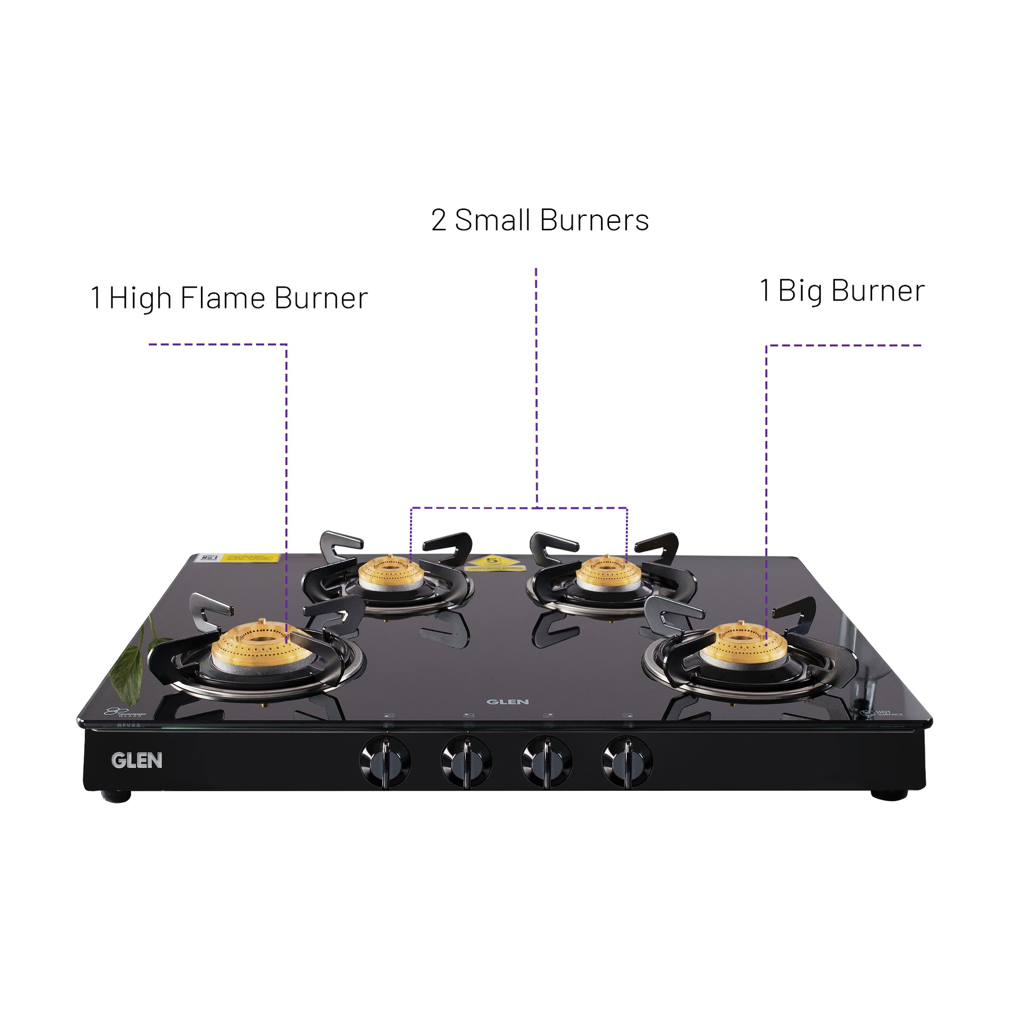 Buy 4 Burner Glass Gas Stove with High Flame at Best Prices