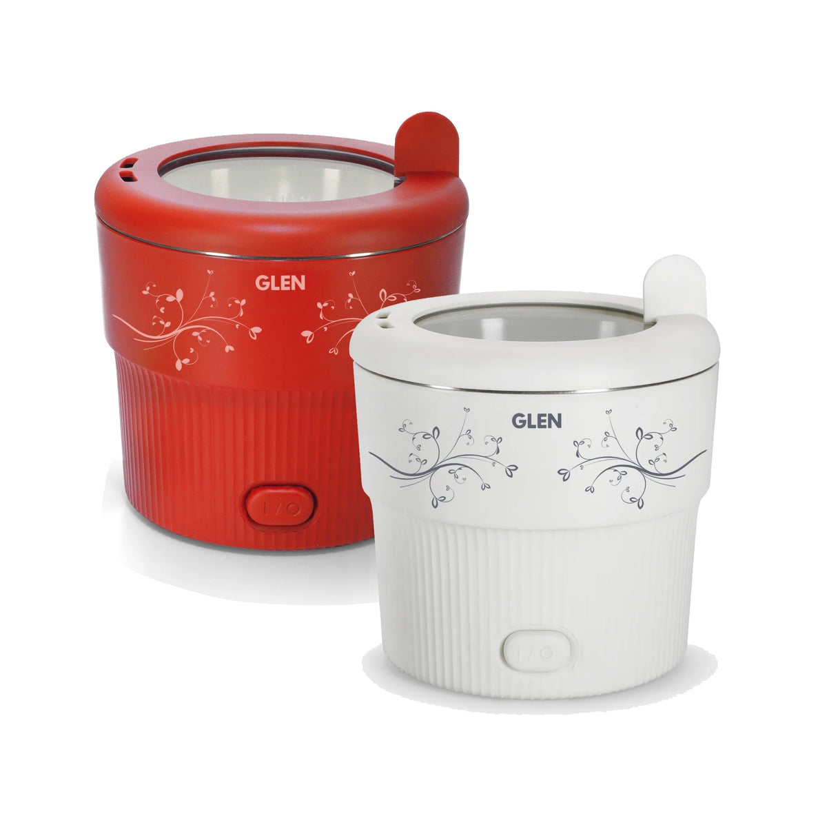 Electric Mini Cooker, 0.8 Litre Steam, Cook & Boil 500W- White and Red ...