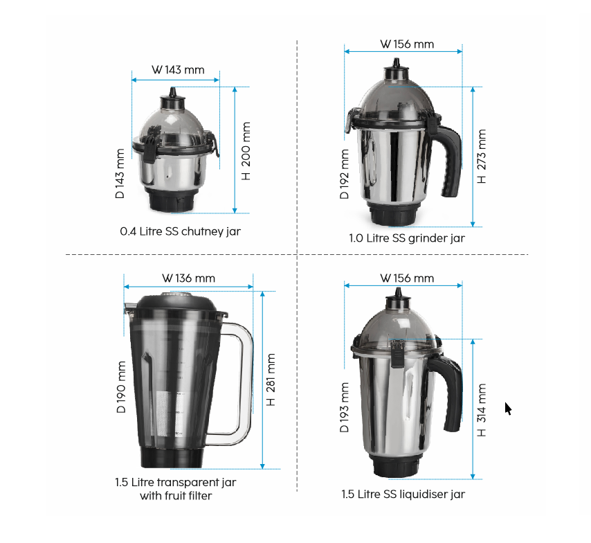 Buy Ultra Tuff Mixer Grinder 1000W with 3 Jars at Best Prices