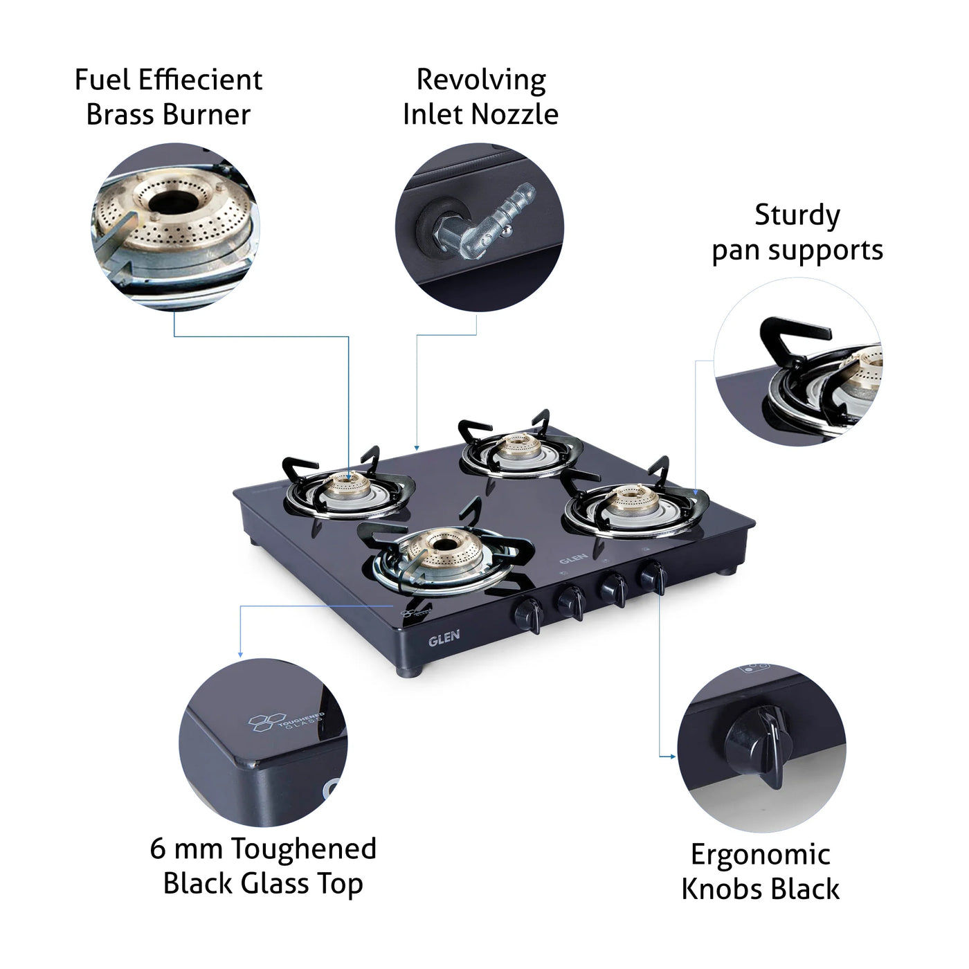 Buy 4 Burner Glass Gas Stove Online at Best Price in India