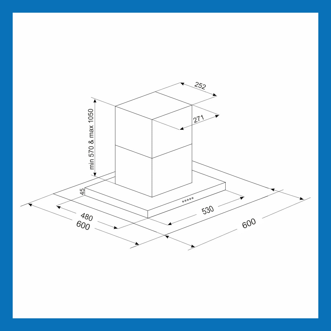 Buy Island Ceiling Mounted Chimney for Kitchen 60cm at Best Price