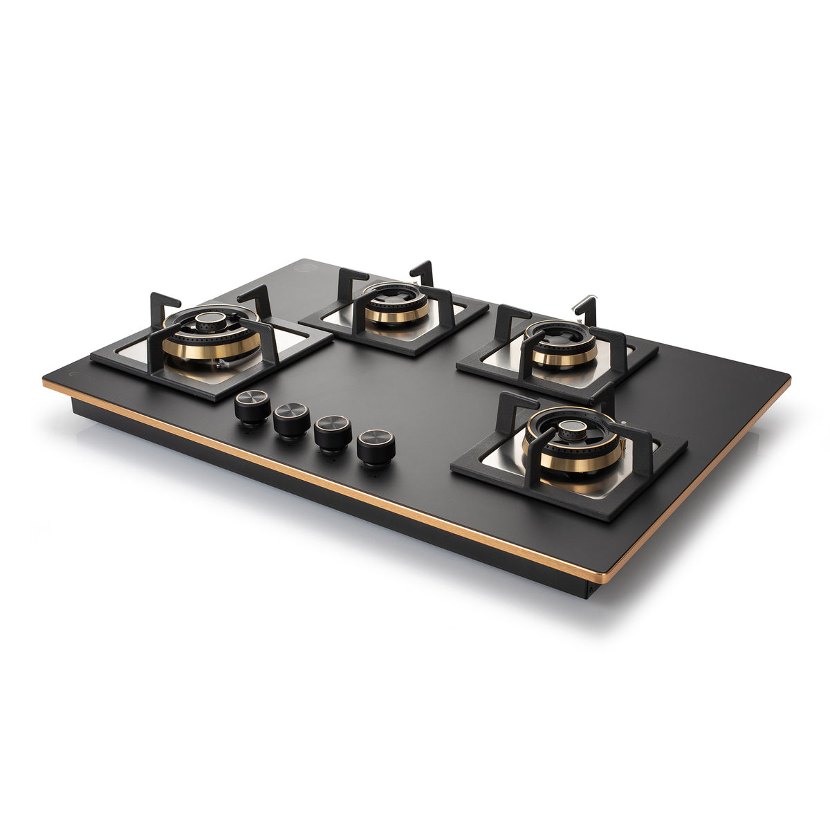 Buy 4-Burner Glass Gas Hob Top with Brass Burners at Best Prices — Glen ...
