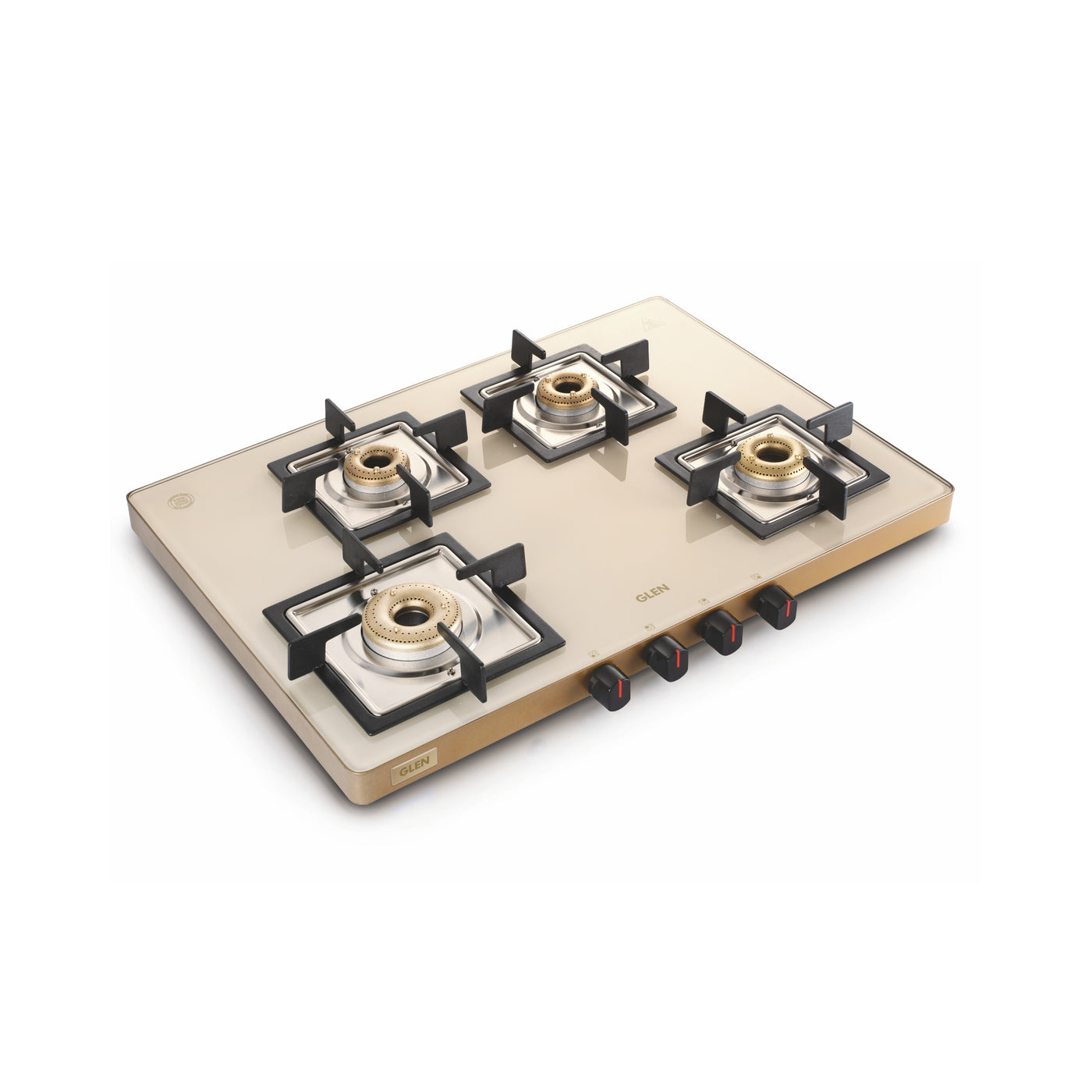 Buy 4 Burner Ultra Slim Apricot Glass Gas Stove at Glen