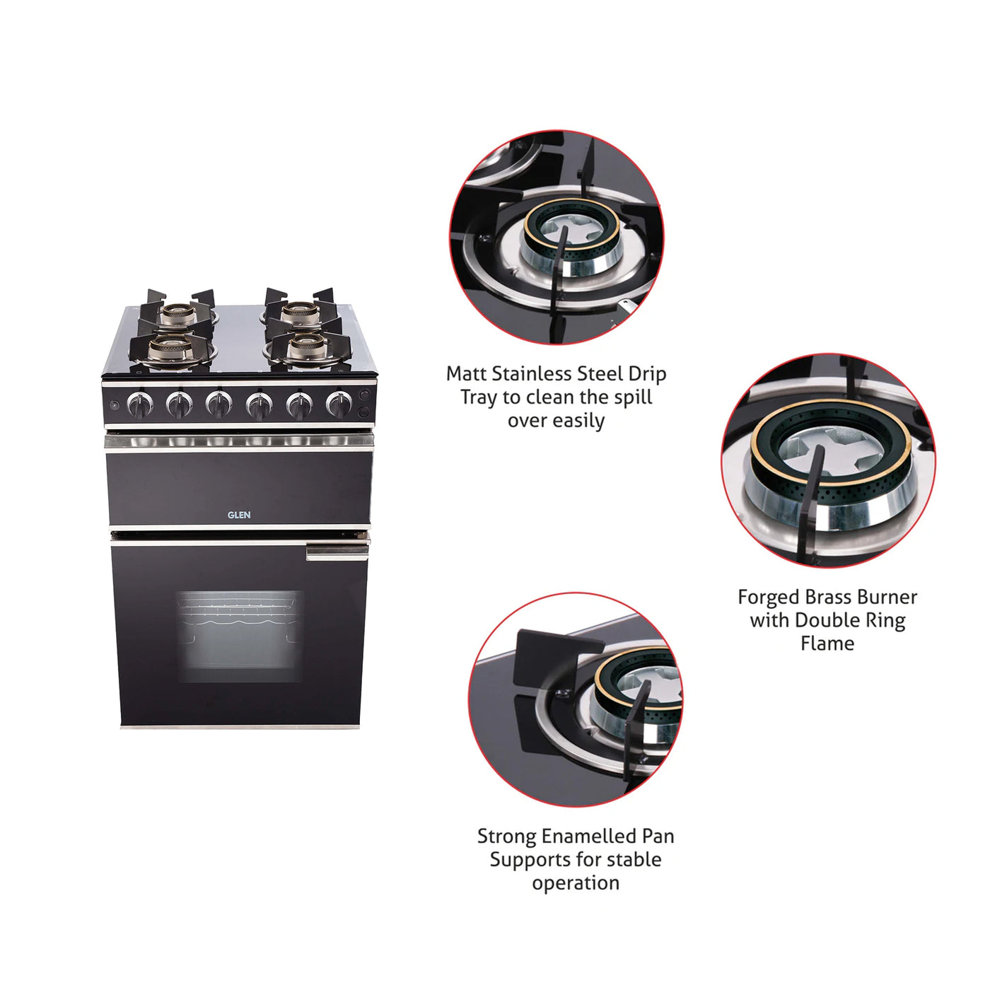 Buy Glen LPG Cooking Gas Range 2014 DB AI | 4 Double Ring Burners