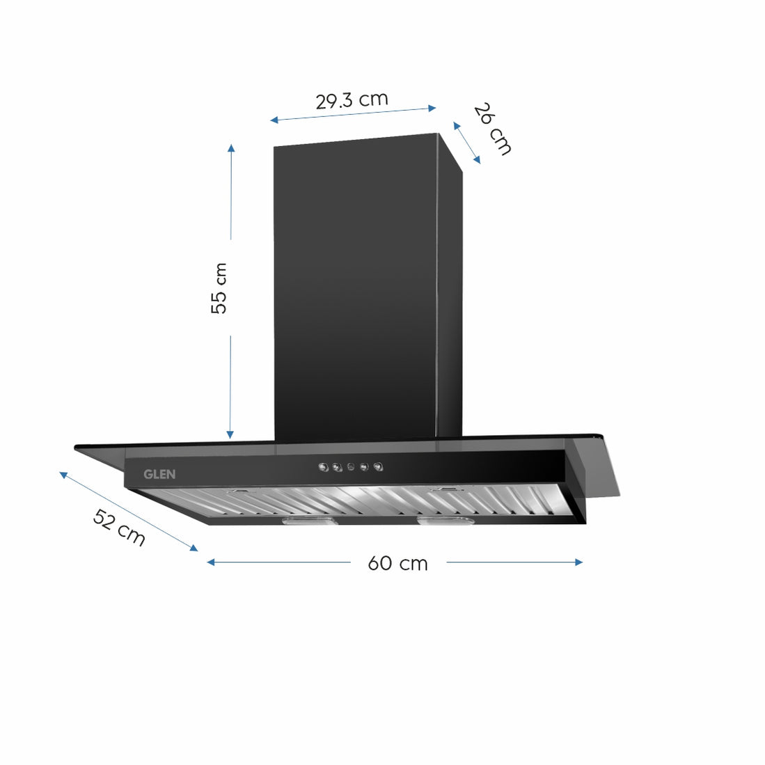 Buy Glen Kitchen Chimney 60cm 6062 BL Online at Best Prices