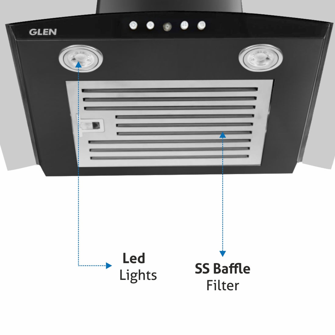 Buy Chimney For Kitchen 60cm 6071 EX Online at Best Prices | Glen