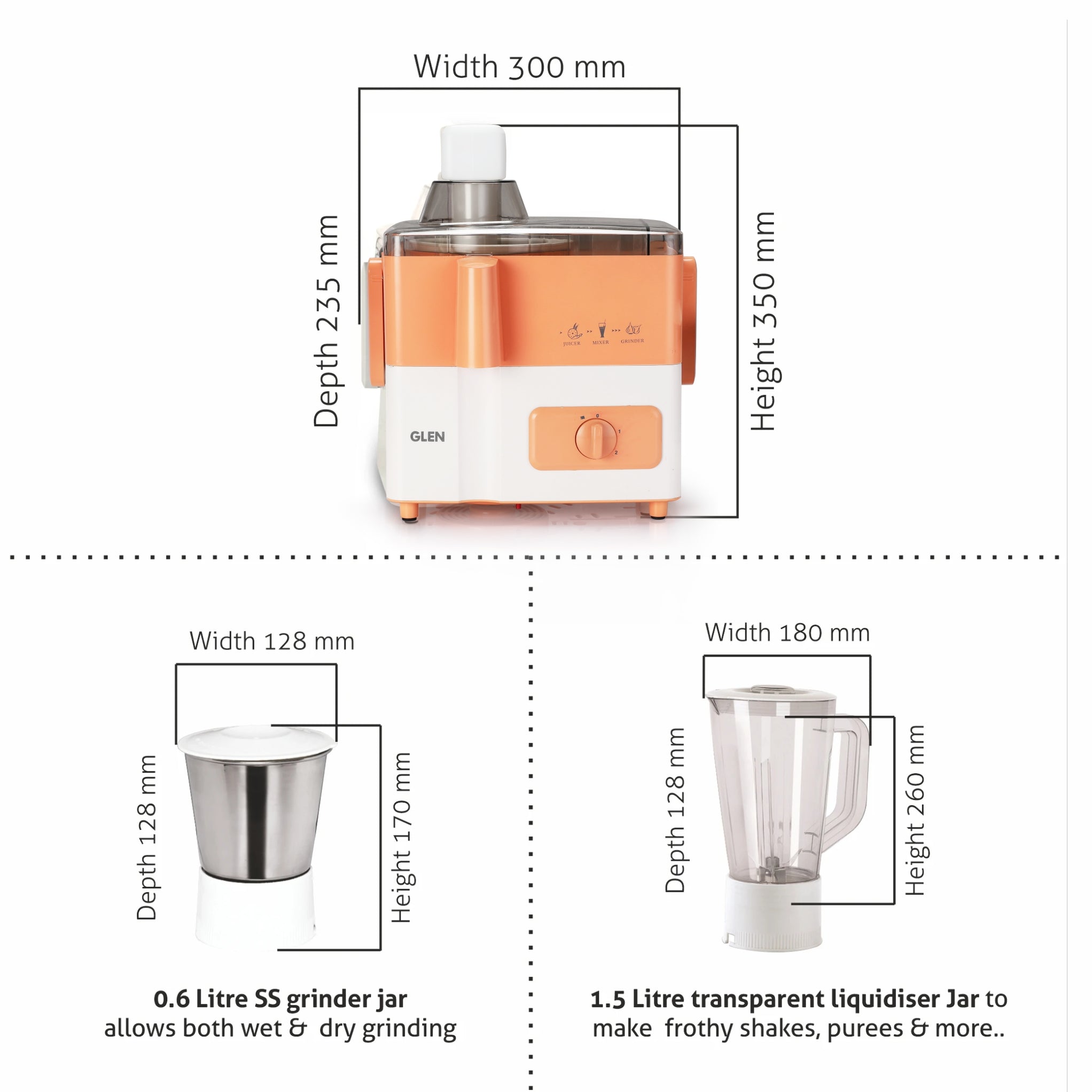 Buy 3-in-1 Juicer Mixer Grinder with 2 Jars 500-watt at Best Prices