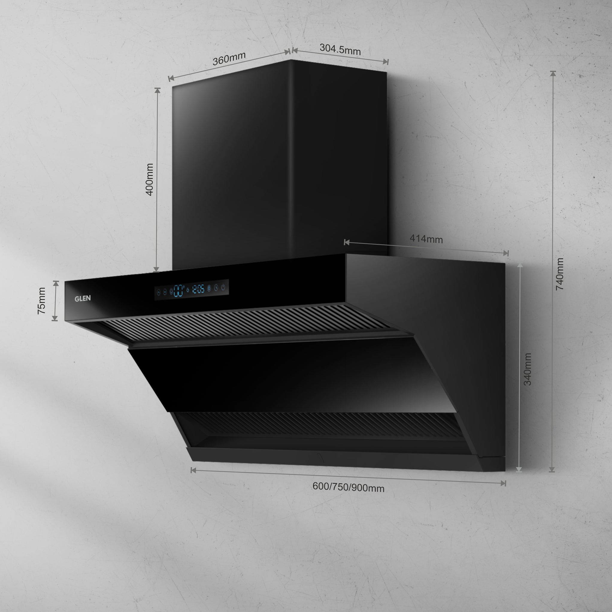 Buy Glen Filterless Auto Clean Chimney 60/75/90cm Online